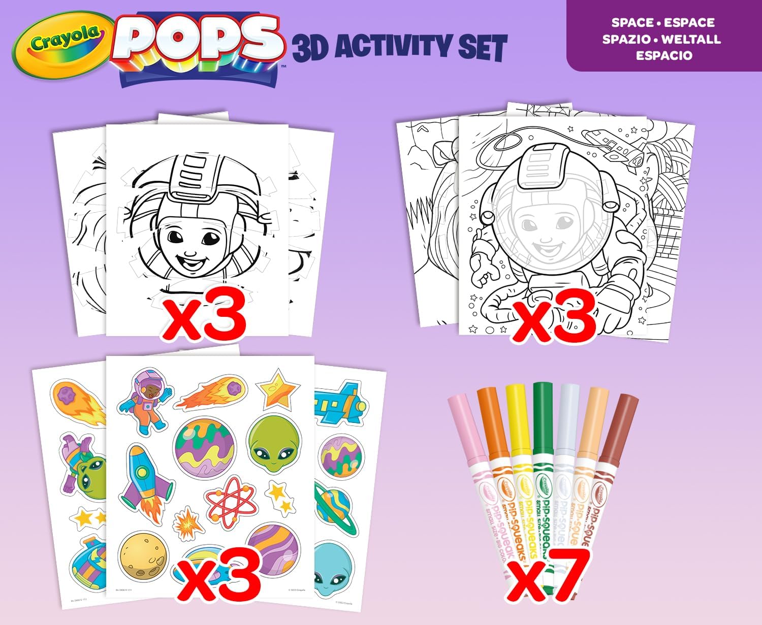 Buy Crayola Pops 3D Coloring Kit Space | 3D Art Creation, Ages 6 ...