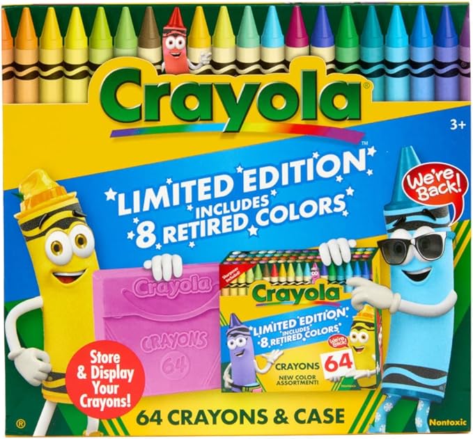Buy Crayola 64 Count Crayons: Assorted Colors in Plastic Case, Kids 3 ...