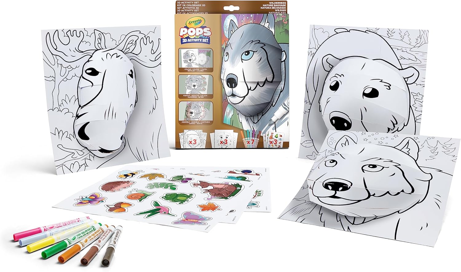 Buy Crayola - Pops 3D Coloring Kit - Wilderness | Innovative 3D Artwork ...