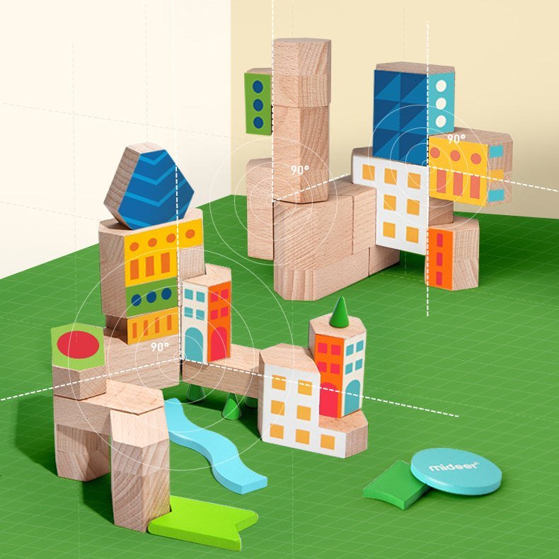 Let Us Build A City - Wooden Blocks (79 Pcs) – Marah Kids
